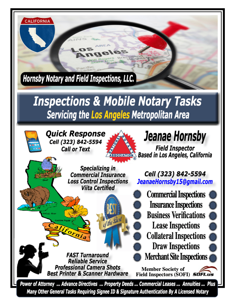 Jeanae Specializes In Commercial Inspections In Los Angeles +++ Contact ...